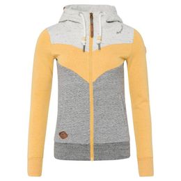 Ragwear Sweatjacke TREGA ZIP O im Colorblocking-Design, gelb