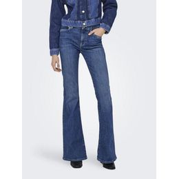 Only Bootcut-Jeans ONLCHERYL MW RETRO FLARED CUTLINE DNM FG, blau
