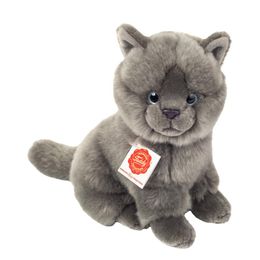 HERMANN TEDDY ORIGINAL Hermann Teddy - Kuscheltier KARTÄUSER KATZE (20 cm) sitzend in grau