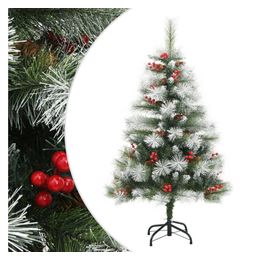 vidaXL Künstlicher Weihnachtsbaum Künstlicher Weihnachtsbaum Klappbar mit Zapfen Beeren 120 cm