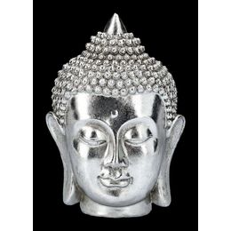 Figuren Shop GmbH Dekofigur Buddha Kopf Dekofigur antik-silber