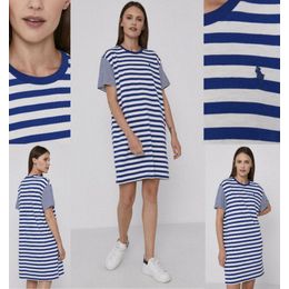 Ralph Lauren Midikleid POLO Ralph Lauren Retro Stripe Midi Shirtdress Dress Hemd Gürtel Jerse