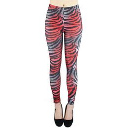 dy_mode Leggings Damen Leggings Tiger Muster Animal Print Fitnesshose Zebra Leggins mit elastischem Bund