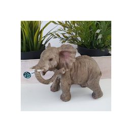 Aspinaworld Dekofigur Afrika Deko stehende Elefant Figur 12 cm