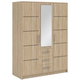 Marmex Möbel Kleiderschrank BALI D3 dreitüriger Kleiderschrank für das Schlafzimmer mit Spiegel