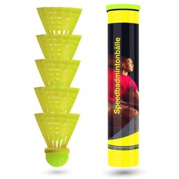 Sportyfits® Speedbadmintonball 10x Speedbadminton Federbälle gelb