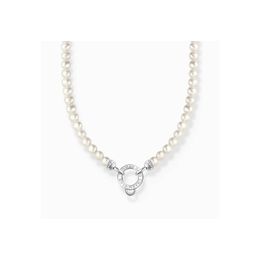 Thomas Sabo Silberkette Charm-Kette mit weißen Perlen Silber