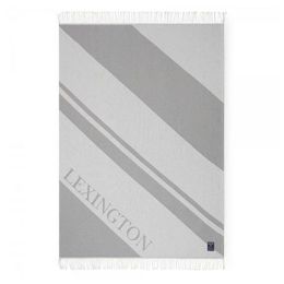 Wohndecke Lexington Decke Logo Recycled Cotton Gray White (130x170)