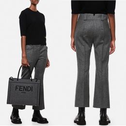 Fendi Stoffhose Fendi ICONIC TAILORED CROPPED FLARED SUIT PANTS TROUSERS ANZUG HOSE WO