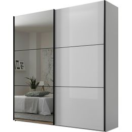 Schwebetürenschrank STAUD "Includo Glas" Schränke Gr. B/H/T: 200 cm x 222 cm x 68 cm, Basic, 2 St., weiß (alpinweißglas) Schwebetürenschränke und Schiebetürenschränke