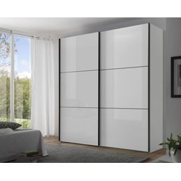 Schwebetürenschrank STAUD "Includo Glas" Schränke Gr. B/H/T: 167 cm x 222 cm x 68 cm, Basic, 2 St., weiß (alpinweißglas) Schwebetürenschränke und Schiebetürenschränke