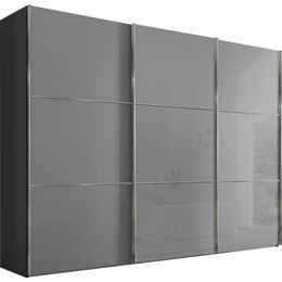 Schwebetürenschrank STAUD "Includo Glas" Schränke Gr. B/H/T: 280 cm x 222 cm x 68 cm, Basic, 3 St., grau (hellgrauglas) Schwebetürenschränke und Schiebetürenschränke