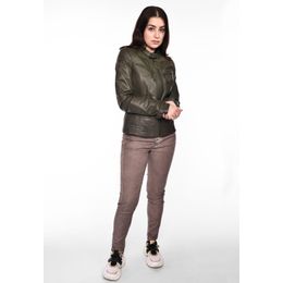 Lederjacke Maze "31Ryana", Damen, Gr. L, gr&uuml;n (forest night), Obermaterial: 100% Lammleder; Futter: 100% Baumwolle; &Auml;rmelfutter: 100% Polyester, Jacken