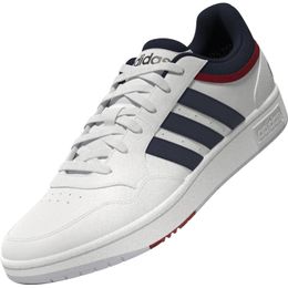 Adidas Hoops 3.0 Sneaker, Retro-Style, Lederoptik, dämpfend, für Herren, weiß, 46