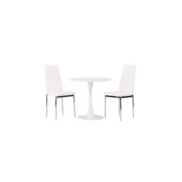ebuy24 Essgruppe Hamden Essgruppe Tisch weiß und 2 Pastill Stühle w