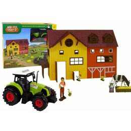 LEAN Toys Spielzeug-Traktor Traktor Spielzeug Bauernhof Nutztiere Scheune Zubehör Bauer Trecker