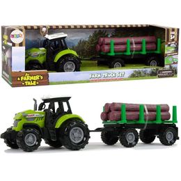LEAN Toys Spielzeug-Traktor Traktor Anhänger Spielzeug Spielware Landwirtschaftsfahrzeug Fahrzeug