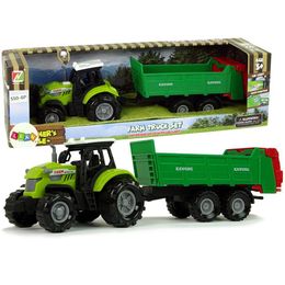 LEAN Toys Spielzeug-Traktor Traktor Anhänger Motorisiert Licht Multi-Funktion Knopf Landwirtschaft