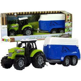 LEAN Toys Spielzeug-Traktor Traktor Pferdeanhänger Spielzeug Spielware Spielspaß Soundeffekte