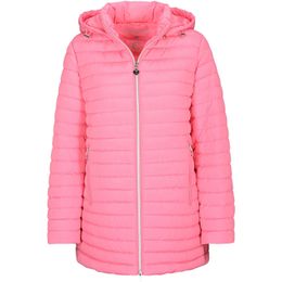 Clarina Lange Steppjacke mit Kapuze Pink (Gr&ouml;&szlig;e: 36)