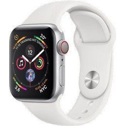 Apple Watch Series 4 (2018) | 40 mm | Aluminium | GPS + Cellular | silber | Sportarmband weiß