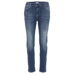 incasual Skinny-fit-Jeans Röhrenhose koerpernah mit Metallic Applikationen