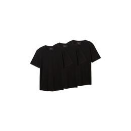 Tom Tailor Denim Herren T-Shirts im Dreierpack, schwarz, Uni, Gr. L