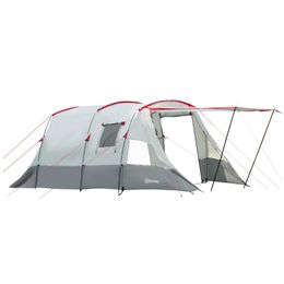 Outsunny Campingzelt mit Erdspieße, Spannseile und Tragetasche grau 510L x 240B x 180H cm