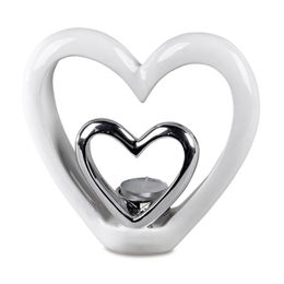 formano Dekofigur Deko Herz mit Teelichthalter zum stellen 19 cm Herz Dekoration Liebe