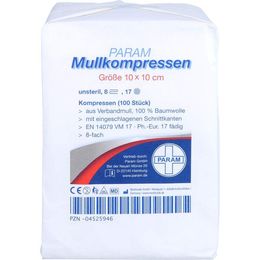 PARAM Mullkompressen 10x10 cm unsteril 8fach 100 St