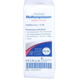 PARAM Mullkompressen 5x5 cm unsteril 8fach 100 St