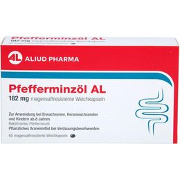 ALIUD Pfefferminzöl AL 182 mg Weichkapseln bei Bauchkrämpfen, Bauchschmerzen, Blähungen, insbesondere bei Reizdarmsyndrom 60 St