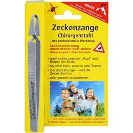Zeckenzange Chirurgenstahl geriffelt 1 St