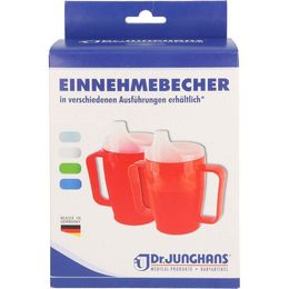 Dr. JUNGHANS Einnehmebecher m.2 Griffen+Deckel 12mm milchig 1 St