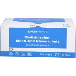 Büttner-Frank Mundschutz Op m.Gummiband Nasenbügel blau 50 St