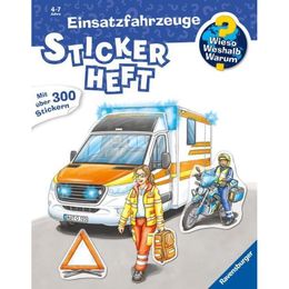 RAVENSBURGER VERLAG Wieso? Weshalb? Warum? Stickerheft: Einsatzfahrzeuge, Kartoniert (TB)