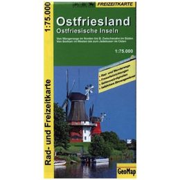 Ostfriesland Ostfriesische Inseln 1:75.000 Rad- und Freizeitkarte - GeoMap, Karte (im Sinne von Landkarte)