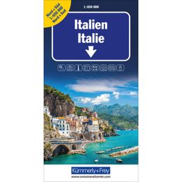 Italien Nord + Süd Strassenkarte 1 .6650 000, Karte (im Sinne von Landkarte)