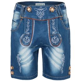 ISAR-TRACHTEN Trachtenlederhose ISAR-TRACHTEN Kurze Kinder Jeans Trachtenhose für