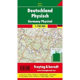 Freytag & Berndt Poster Deutschland, mit Metallstäben. Germany, Karte (im Sinne von Landkarte)
