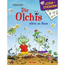 Oetinger Lesen + Stickern. Die Olchis allein zu Haus - Erhard Dietl, Geheftet