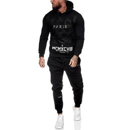 Code47 Jogginganzug Herren Jogginganzug Jacke Sport Hose Fitness Hoodie Paris (Sportanzug Trainingsanzug Fitnessanzug)