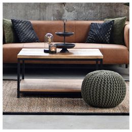 RINGO-Living Stuhl Hocker Mabel in Dunkelgrün aus Baumwolle 350x700mm