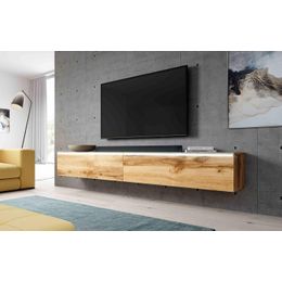 Furnix Lowboard Tatia TV-Schrank Fernsehschrank 200 cm (2x100cm) mit LED