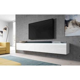 Furnix Lowboard Tatia TV-Schrank Fernsehschrank 200 cm (2x100cm) mit LED