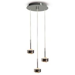 Top Light LED-Hängeleuchte Puk Drop Trio, nickel matt