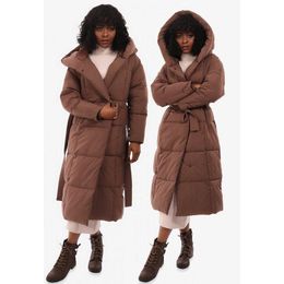 YC Fashion & Style Wintermantel Steppmantel mit großer Kapuze und Taillengürtel mit Kapuze