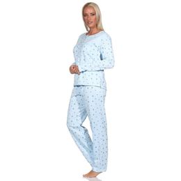 EloModa Pyjama Damen Winter Thermo Pyjama zweiteiliger Schlafanzug