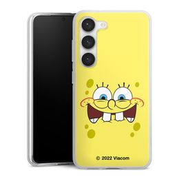 DeinDesign Galaxy S23 Handy Silikon H&uuml;lle Case transparent Handyh&uuml;lle Spongebob Official Licensed Product Kindheit Silikon Case