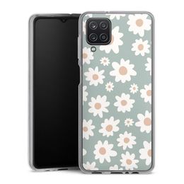 DeinDesign Galaxy A12 Handy Silikon H&uuml;lle Case transparent Handyh&uuml;lle Daisy Muster Flowers Silikon Case